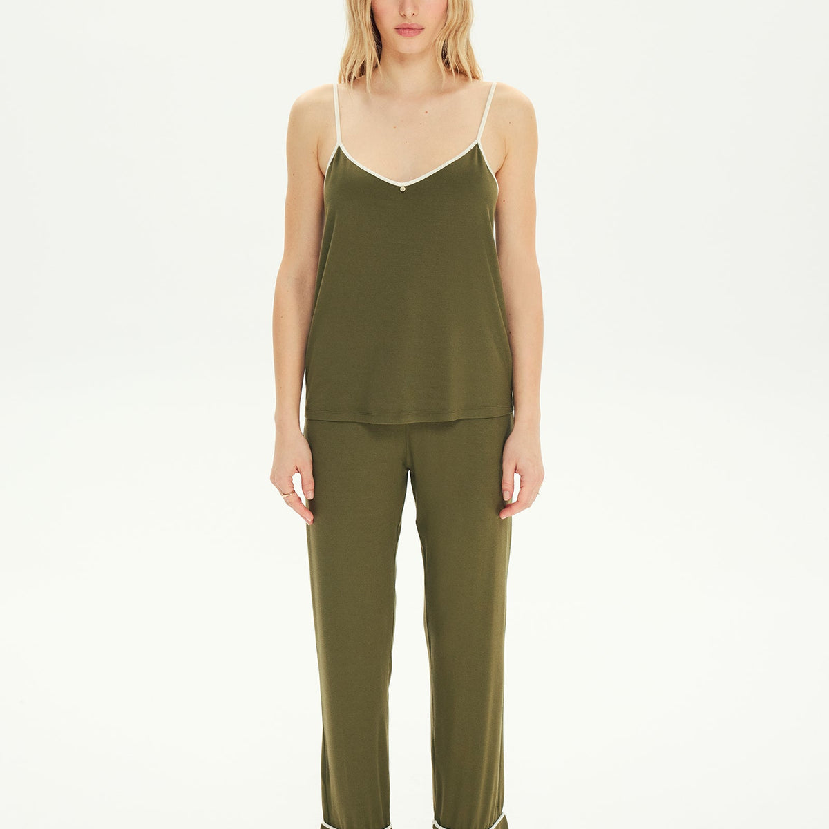 Levia Soft Viscose Pyjama Set Green – House of Silk